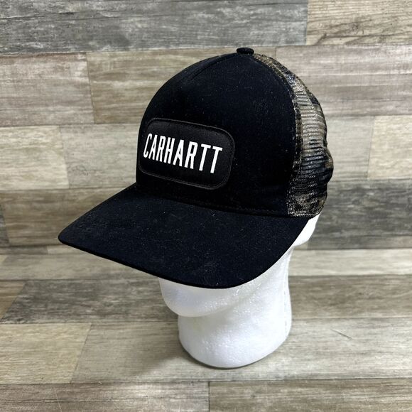 Carhartt | Accessories | Carhartt Trucker Snapback Hat Mens Black Camo ...